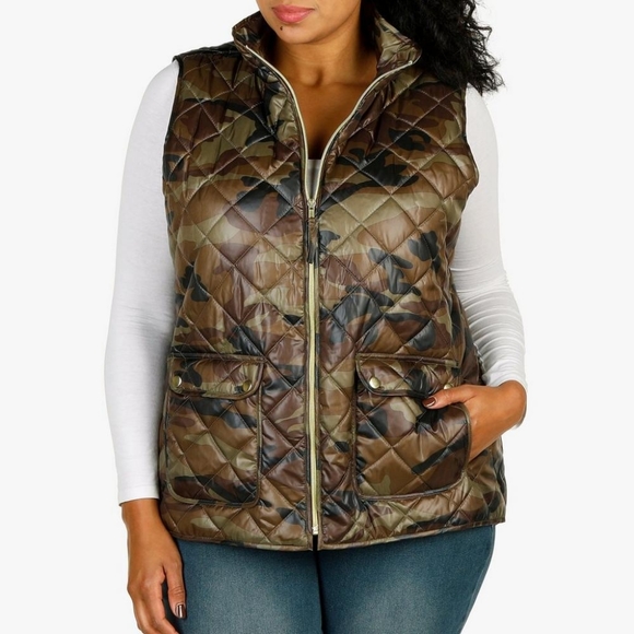 jason maxwell | Jackets & Coats | Nwt Quilted Green Camo Vest 3x Firm ...